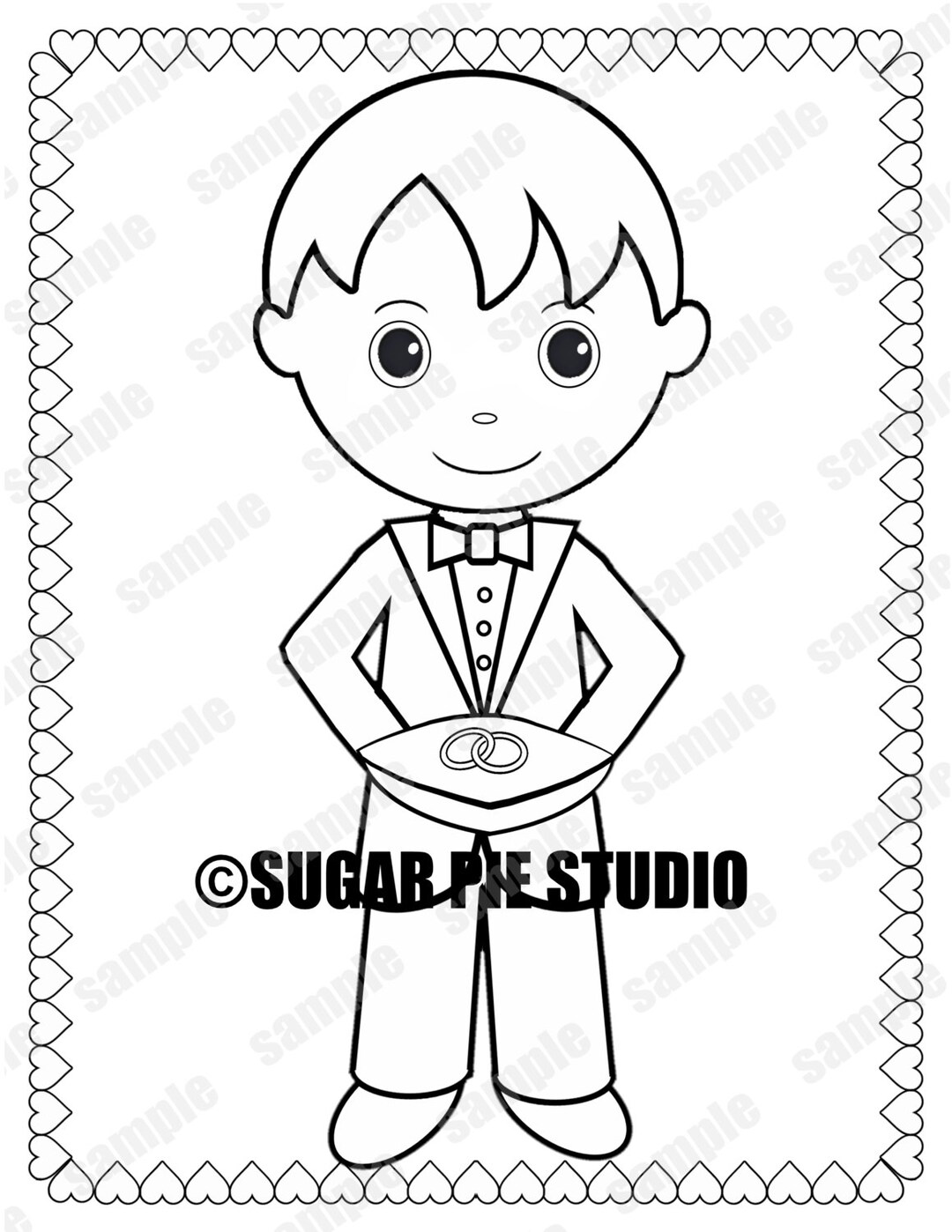 WEDDING COLORING Page - Pages - Kids Table Activity Favor - Colouring ...