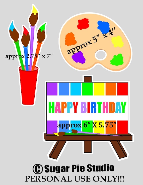 Printable Art Artist Painting Party Cake Topper or Centerpiece | Etsy