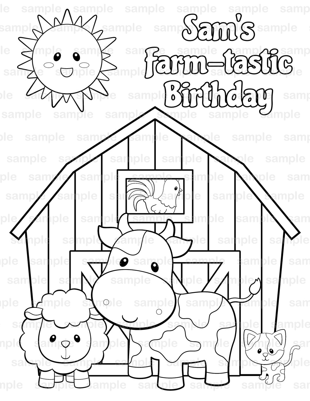 Personalized Printable Farm Birthday Party Favor Childrens Kids ...