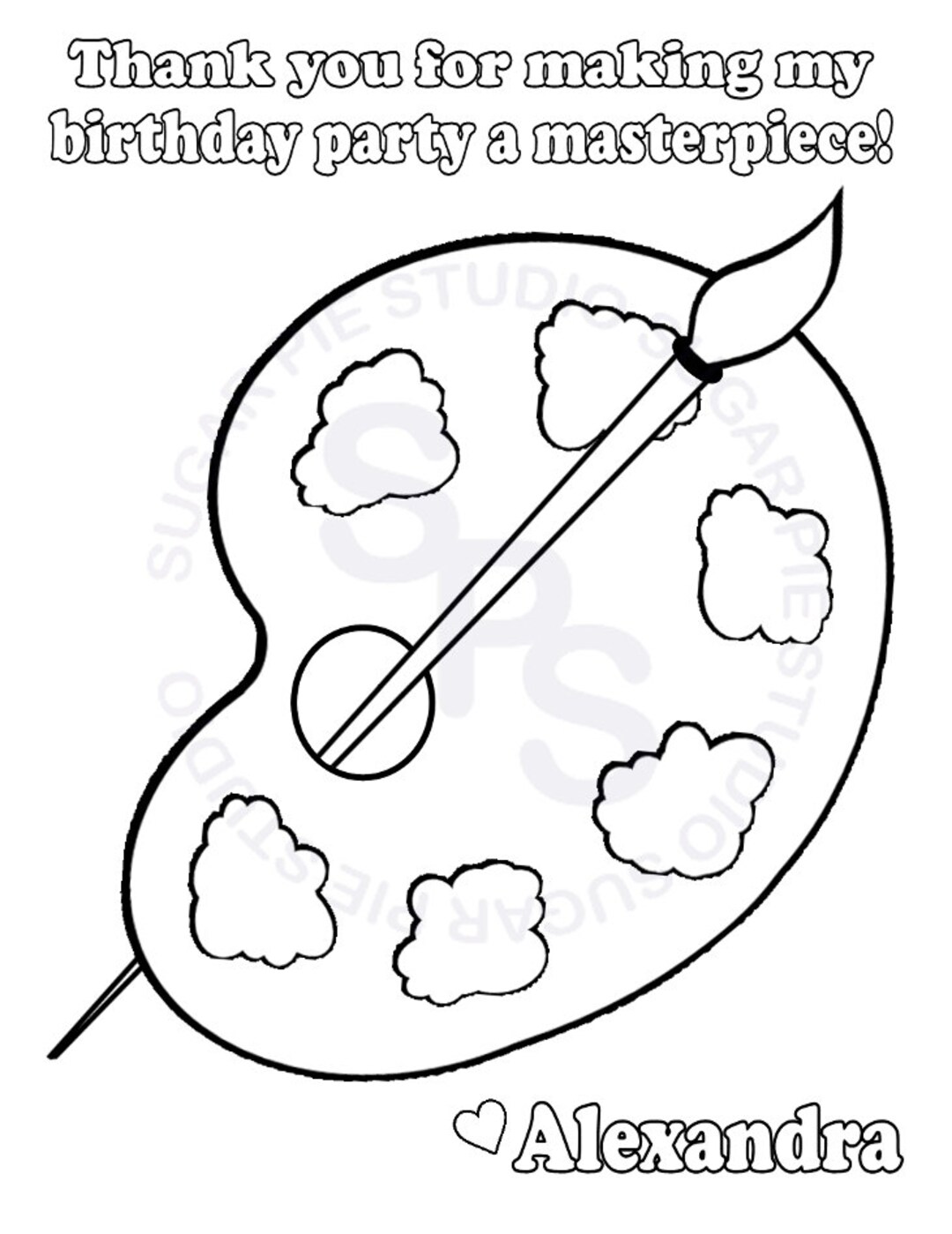 Personalized Painting Coloring Page Coloring Page Art Gift Colouring ...