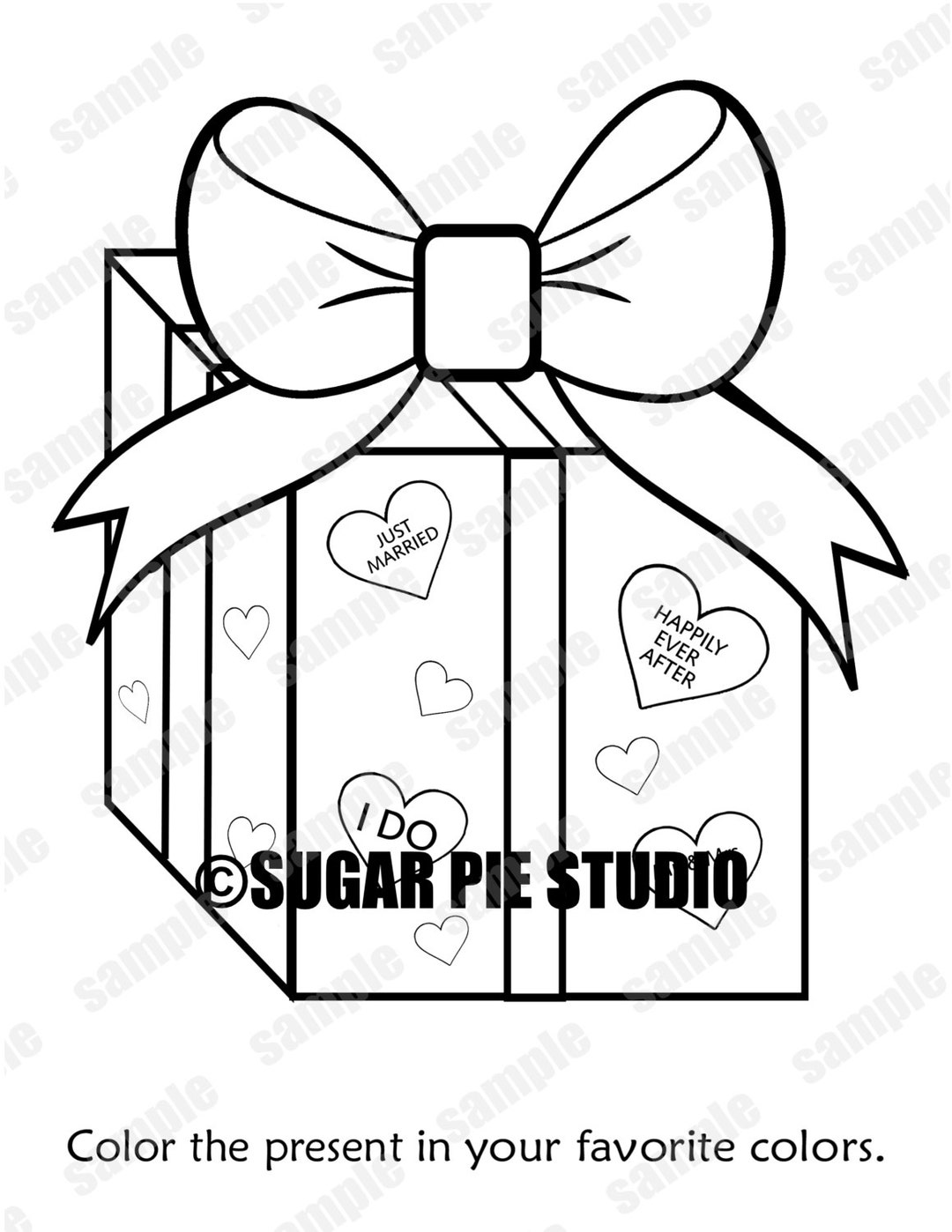 WEDDING COLORING Page - Pages - Kids Table Activity Favor - Colouring ...