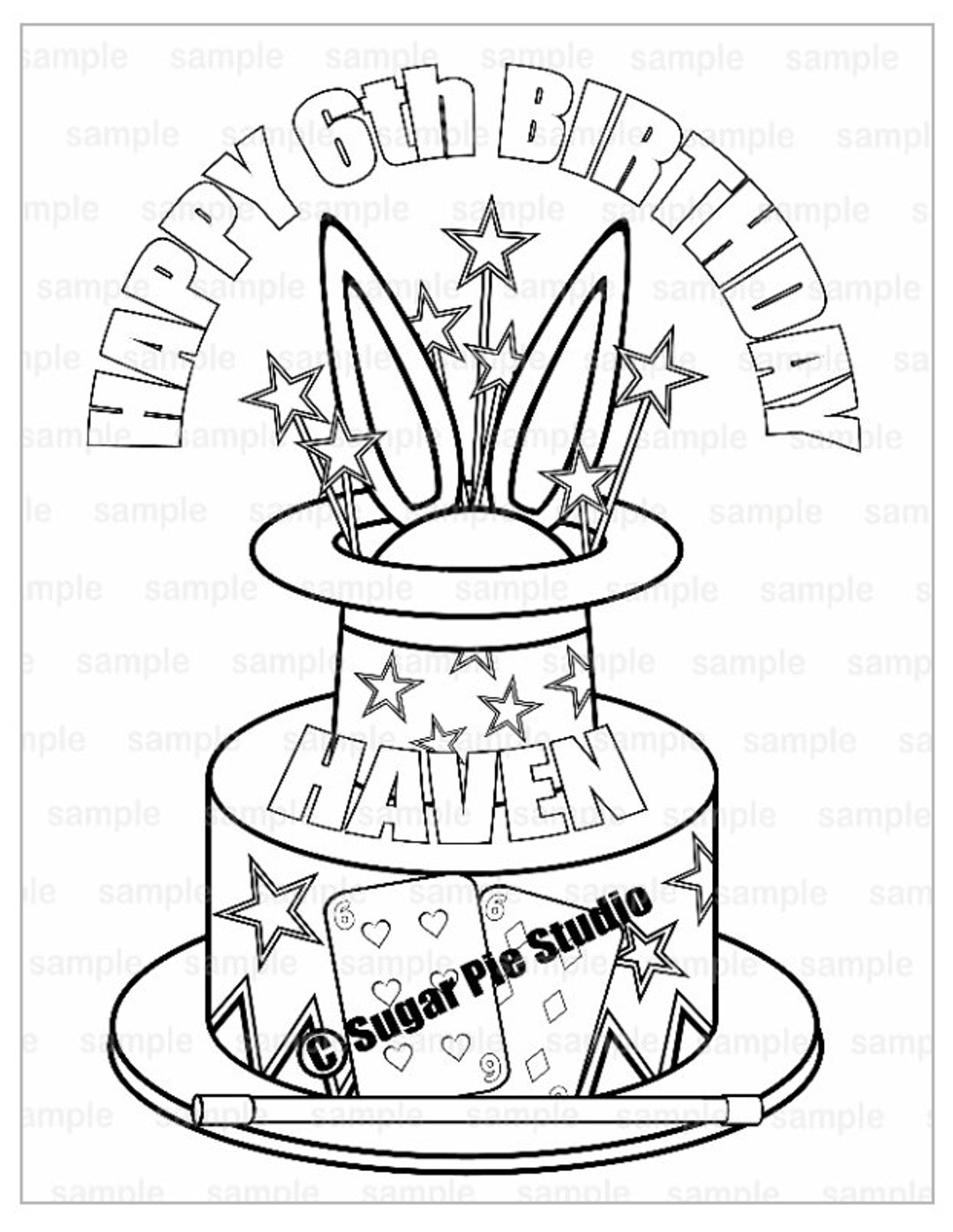 Personalized Magician Coloring Page Birthday Party Favor Colouring ...