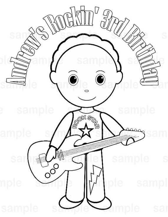 Boy Rock Star Coloring Pages