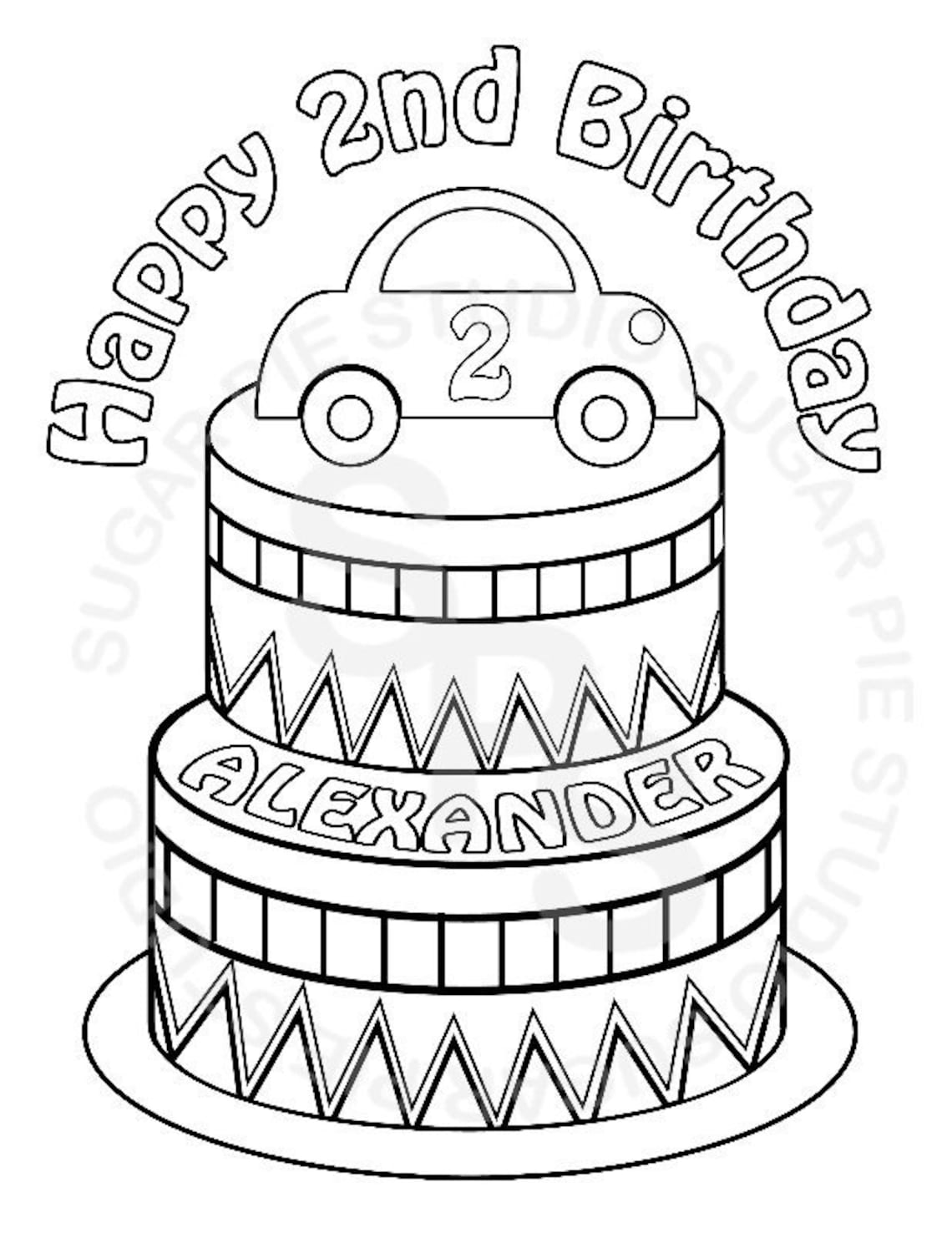 Personalized Car Coloring Page Birthday Party Favor Colouring - Etsy