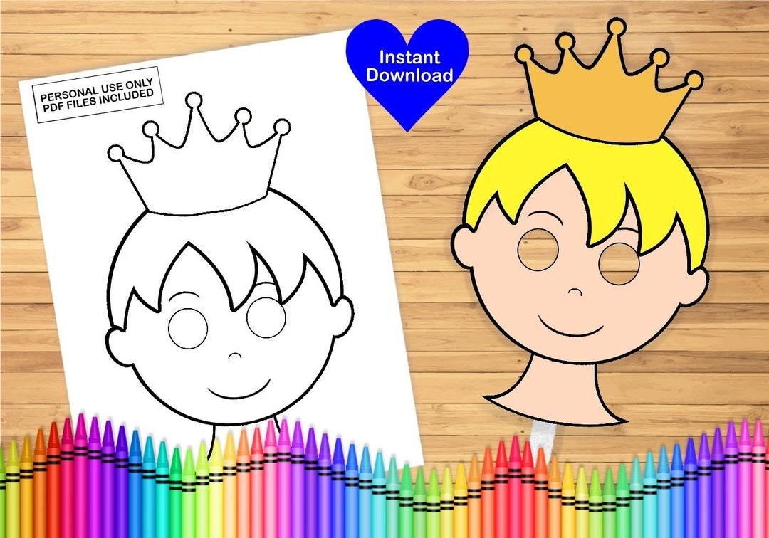 PRINCE MASK Coloring Page Printable - Classroom Activity - Birthday ...