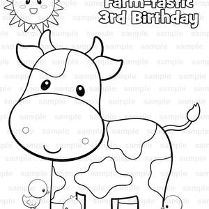 Farm Animal Coloring Pages for Kids, Farm Activity Sheet, Farm Birthday ...