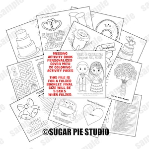 Wedding Coloring Activity Book Printable Personalized Favor Kids 5.5x8 ...