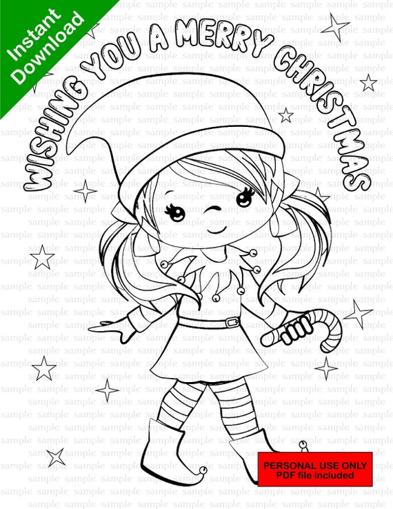 Santas Elves Coloring Page