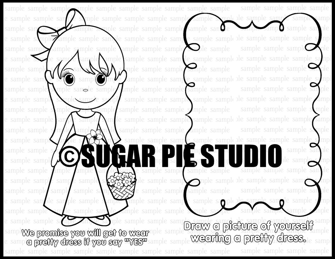 Flower Girl Proposal Coloring Activity Book Personalized - Etsy
