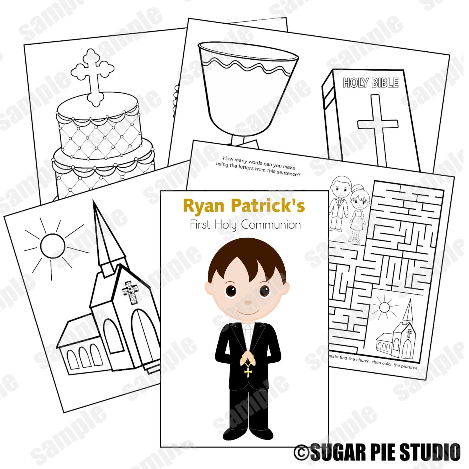 Communion Coloring Activity Book PDF or JPEG TEMPLATE - Etsy