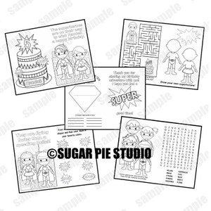 Superhero Coloring Activity Book PDF or JPEG TEMPLATE Printable ...
