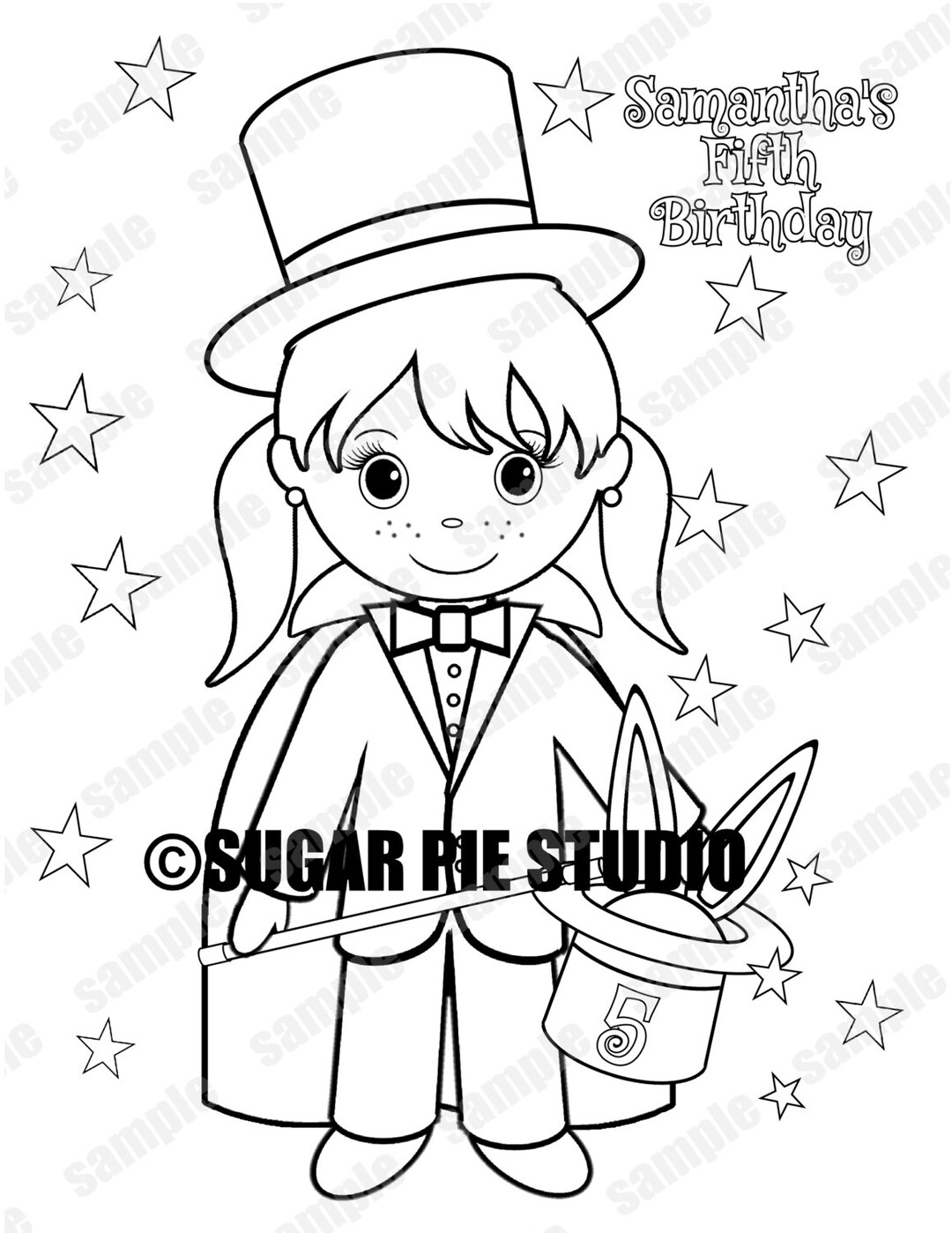 Personalized Magic Coloring Page Birthday Party Favor Colouring ...