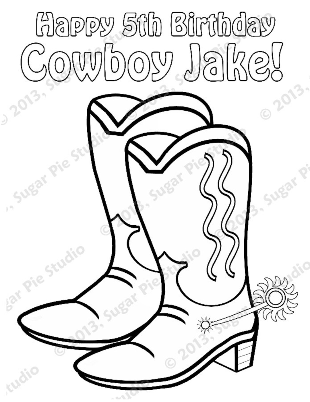 Cowboy Boot Coloring Page
