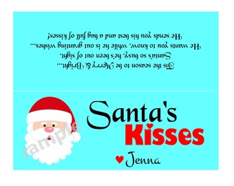 Printable Santa Kisses Treat Bag Topper: Available Instantly - Etsy