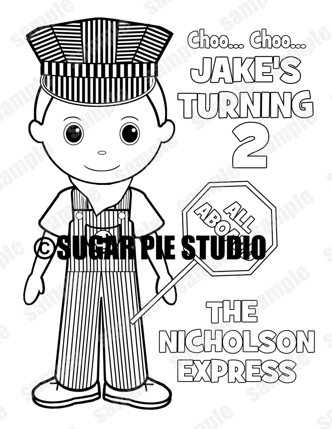 Coloring Pages Train Conductor