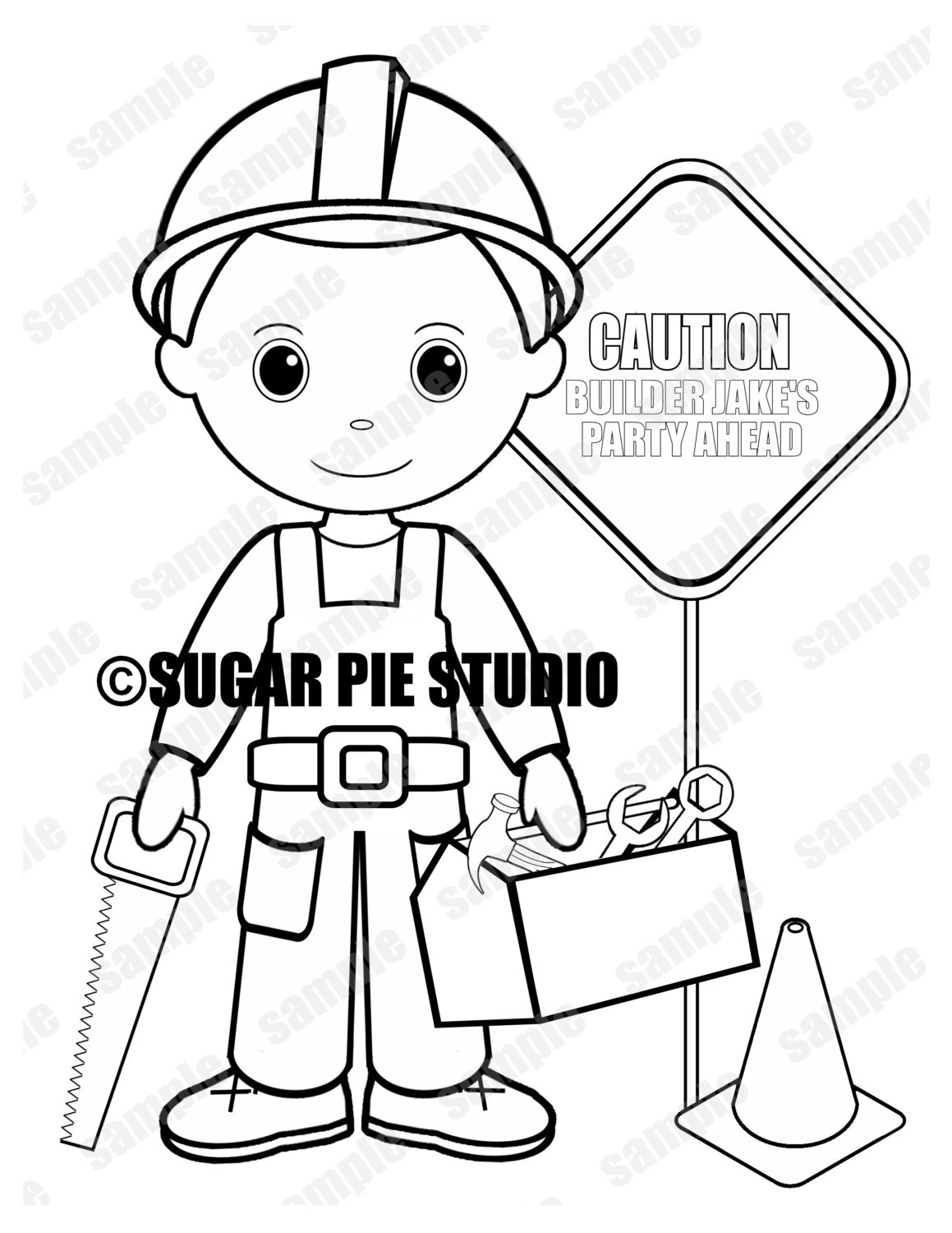 Construction Hat Coloring Page