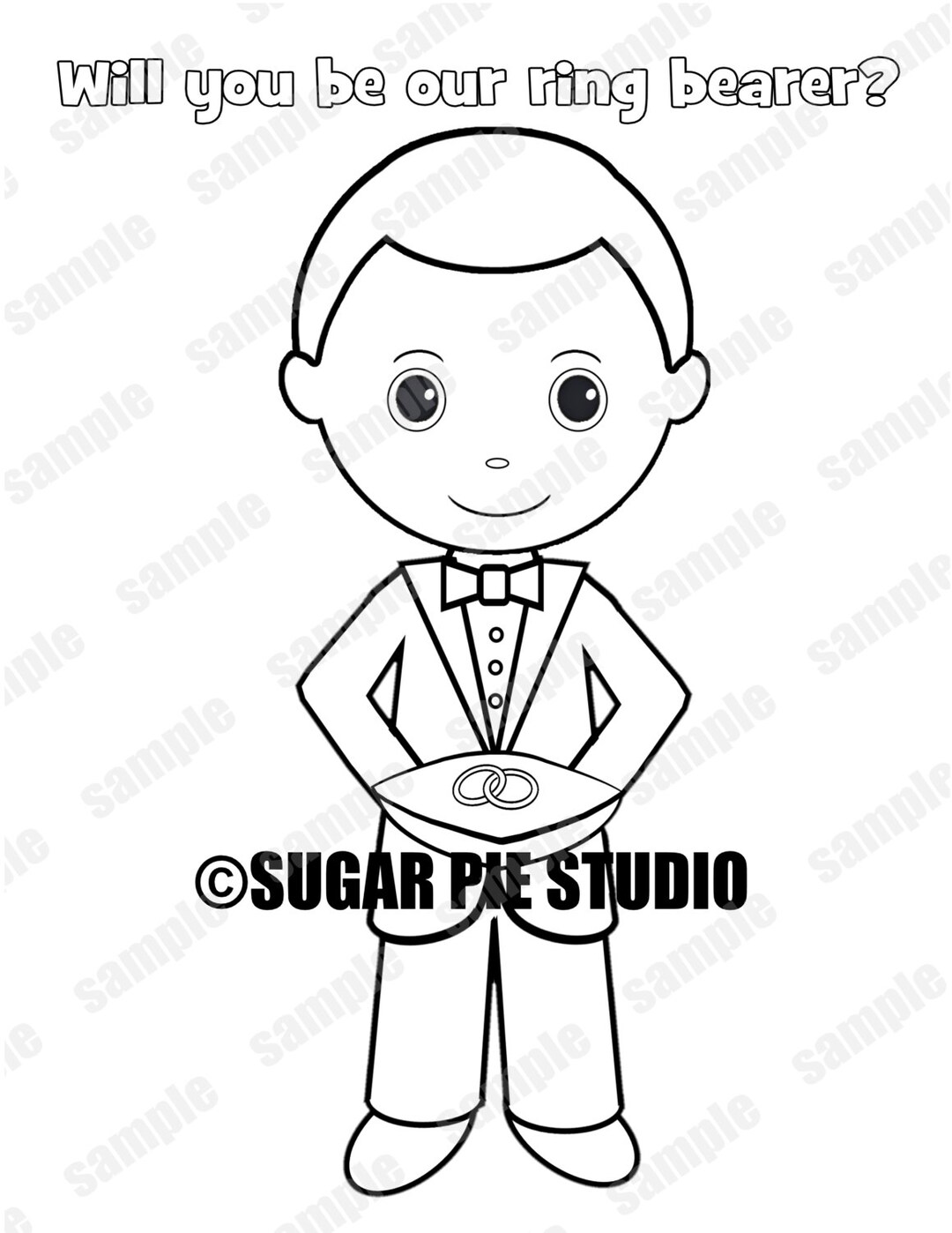 WEDDING COLORING Page Pages Kids Table Activity Favor Colouring Sheet ...