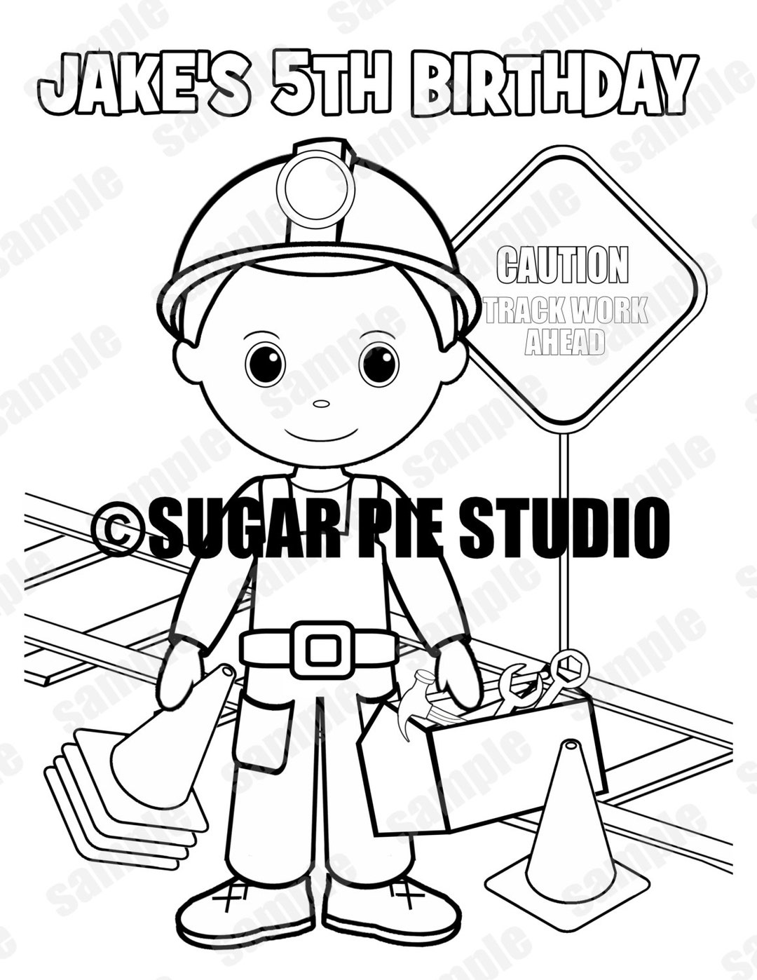 Personalized Train Coloring Page Birthday Party Favor Colouring ...