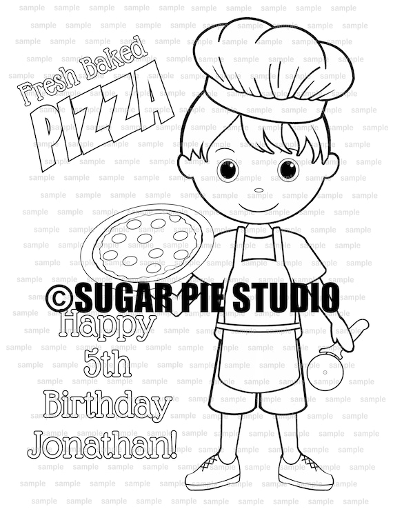 Pizza Chef Coloring Page