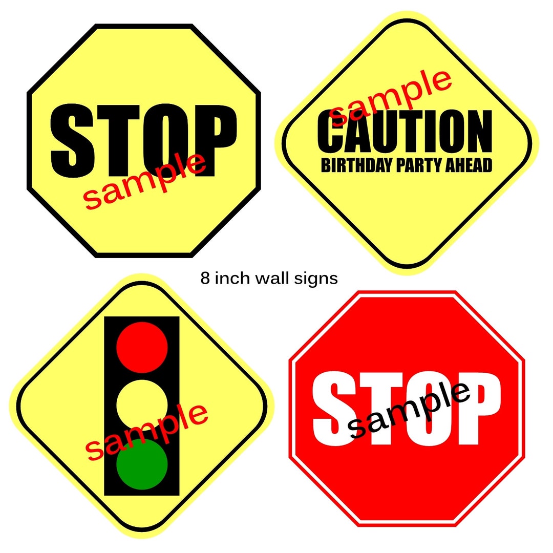 Instant Download TRAFFIC Signs 8 Inch Printable Party Decoration Signs ...