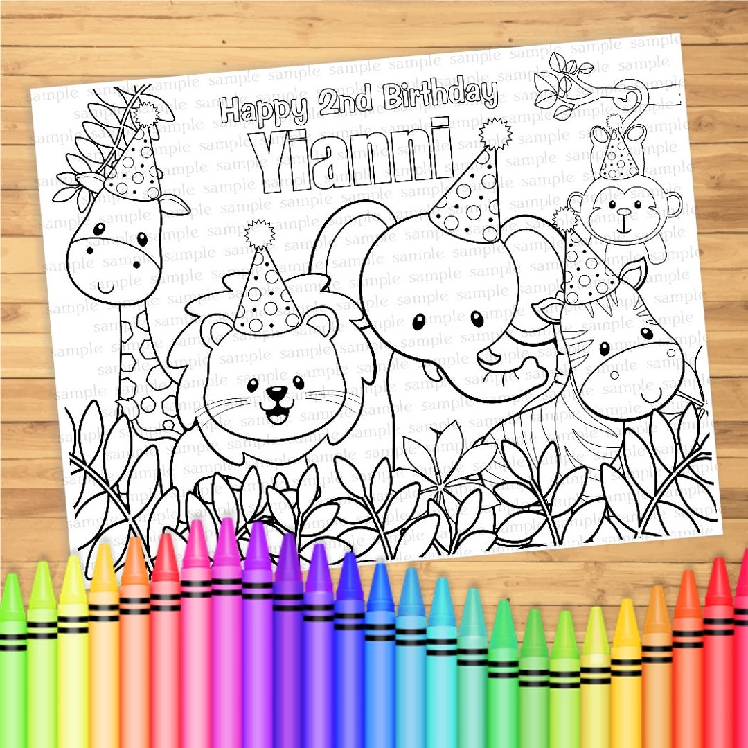 Personalized Printable Jungle Safari Birthday Party Favor Childrens ...