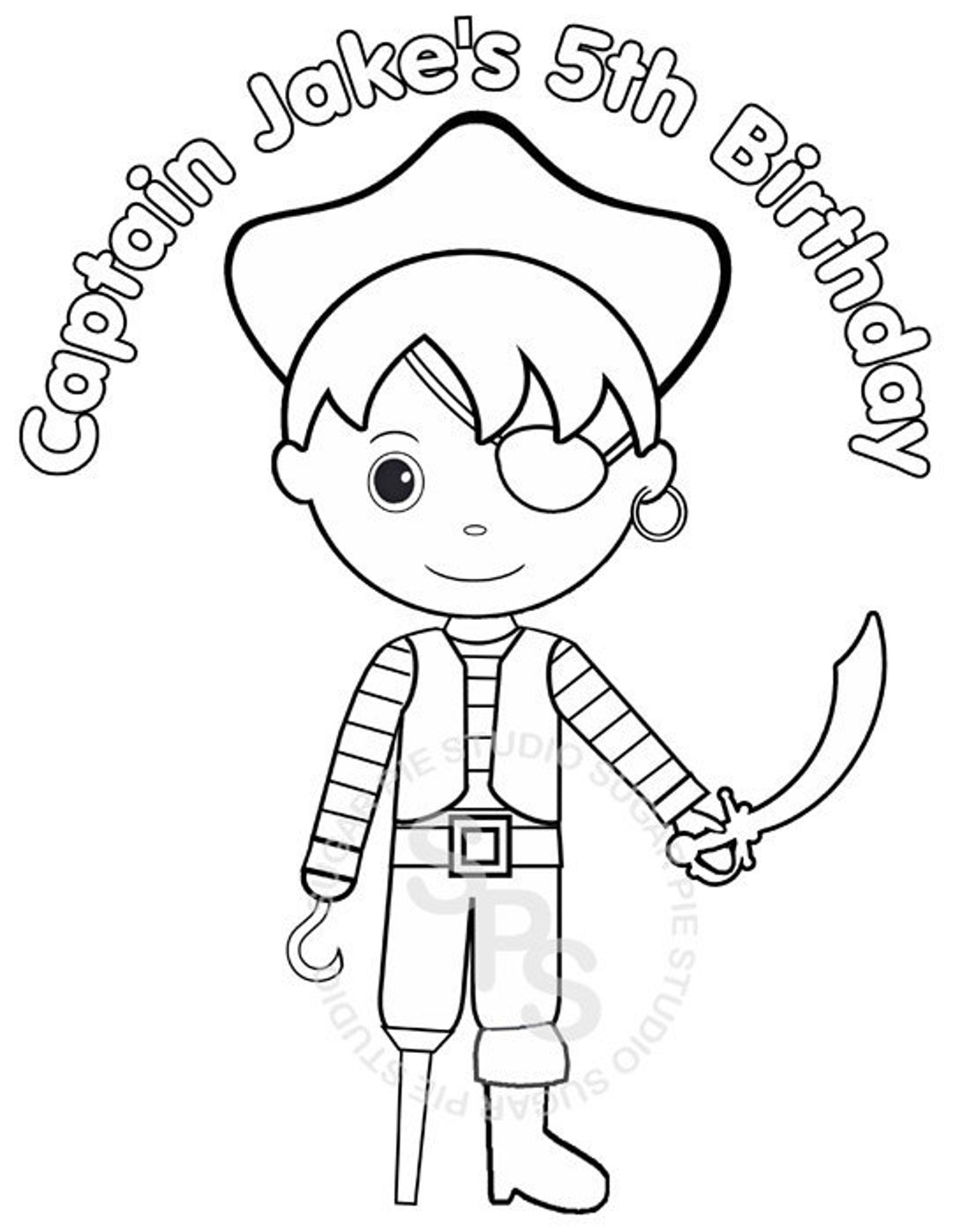 Pirate Birthday Party Favor Coloring Page Gift Colouring Activity Sheet ...