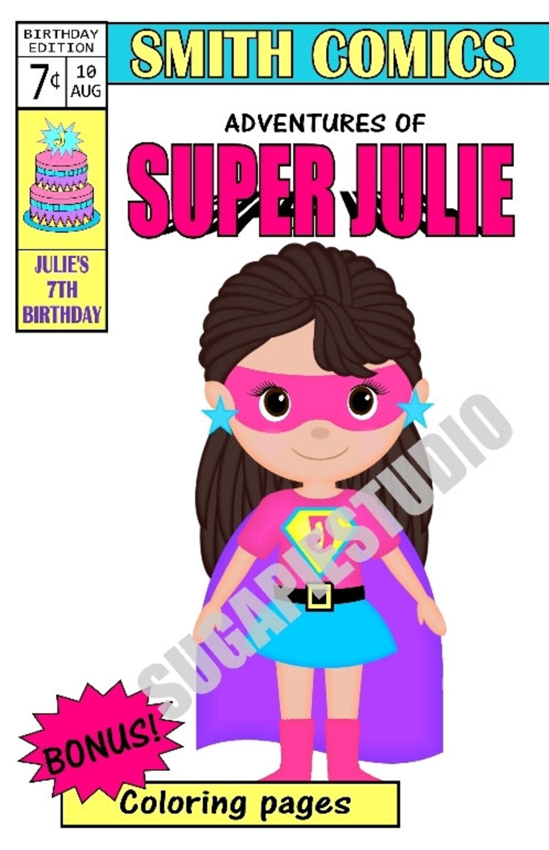 Superhero Coloring Activity Book Printable Personalized Custom 8.5x 5.5 ...