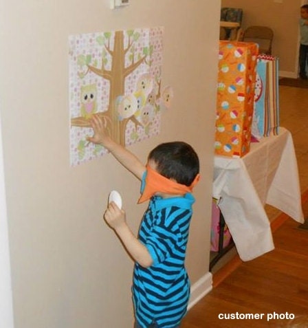 Printable Party Game Pin the Owl on the Tree Perch Activity - Etsy Canada