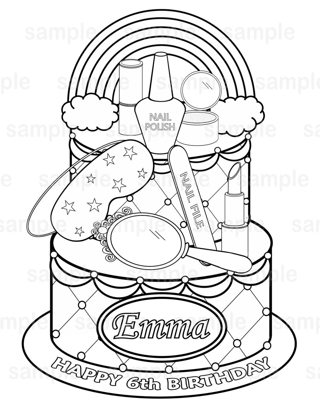 Personalized Spa Coloring Page Birthday Party Favor Colouring Activity ...