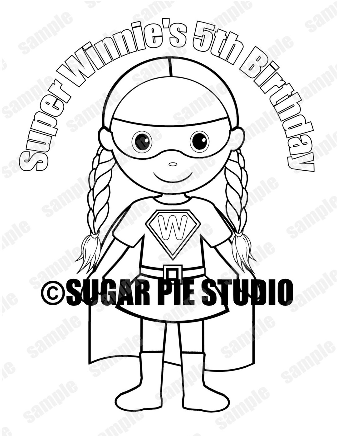 Personalized Superhero Coloring Page Birthday Party Favor Colouring ...