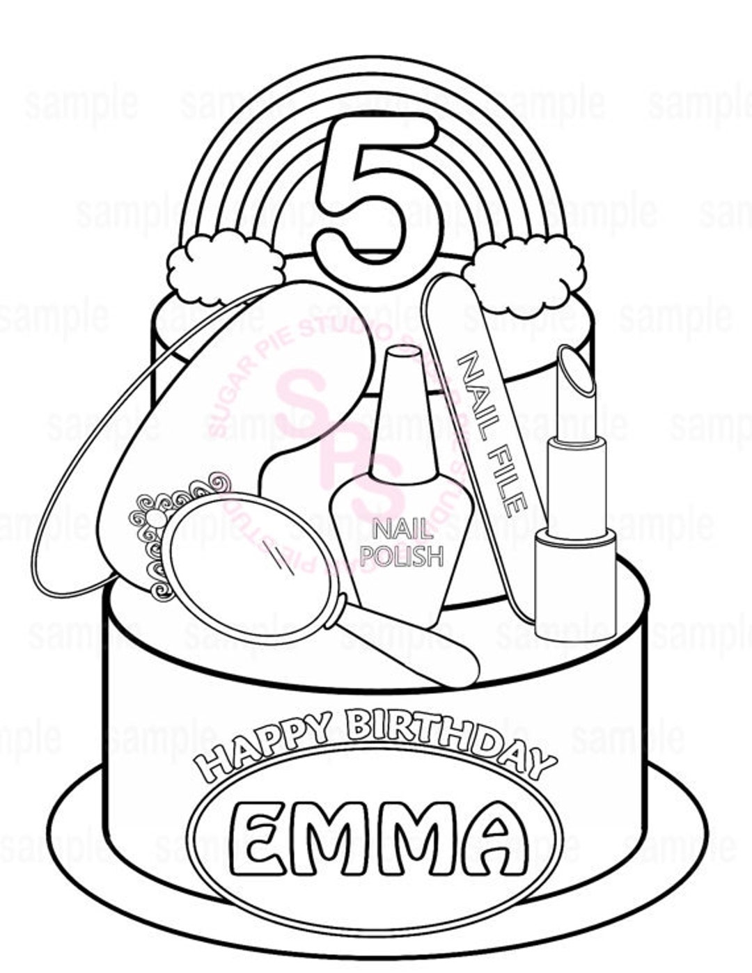 Personalized Spa Coloring Page Birthday Party Favor Colouring Activity ...