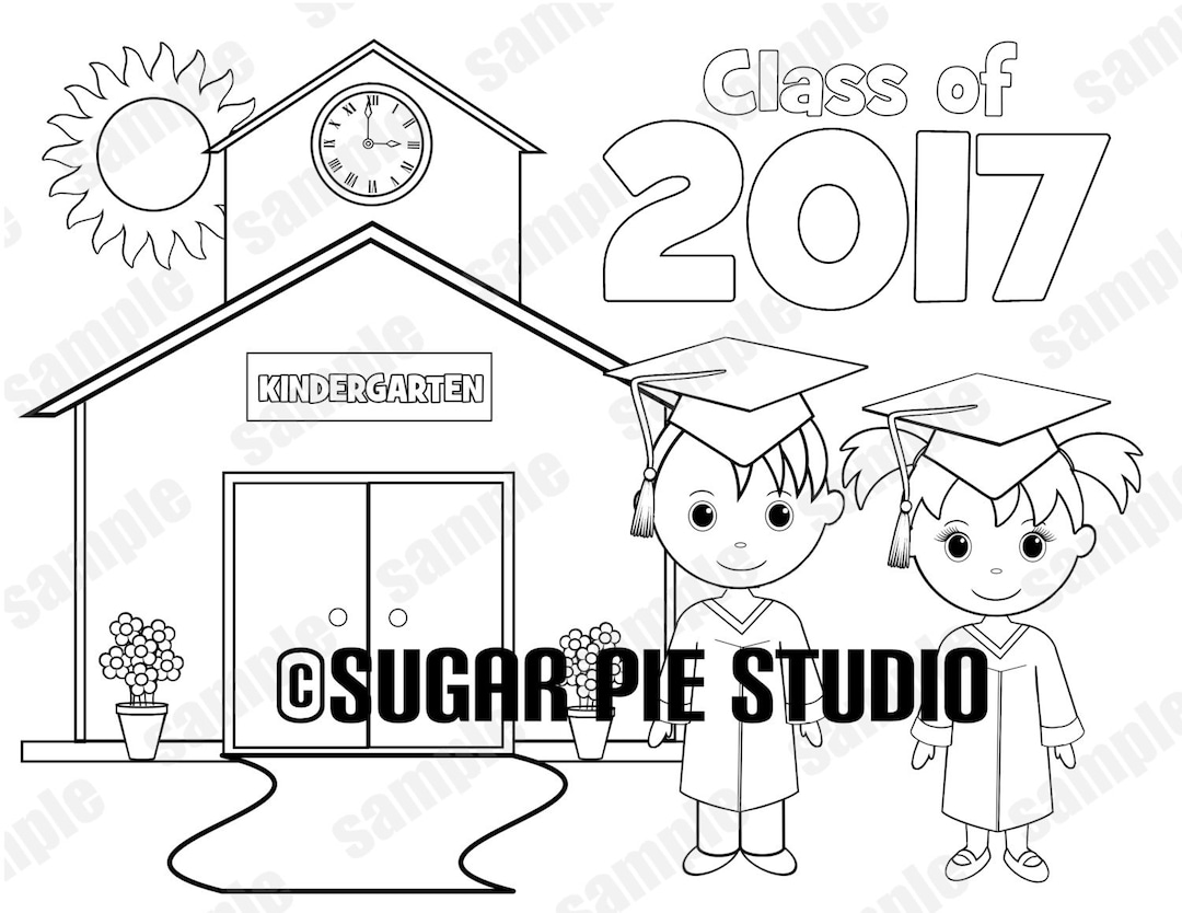 Printable Kindergarten Graduation ANY YEAR Favor Kids Coloring Page - Etsy