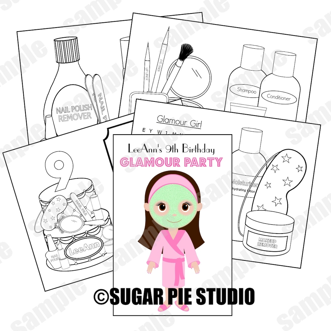 Printable Personalized Custom Spa Makeup Salon Theme Favor Kids ...