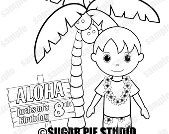 Luau Coloring Page | Etsy