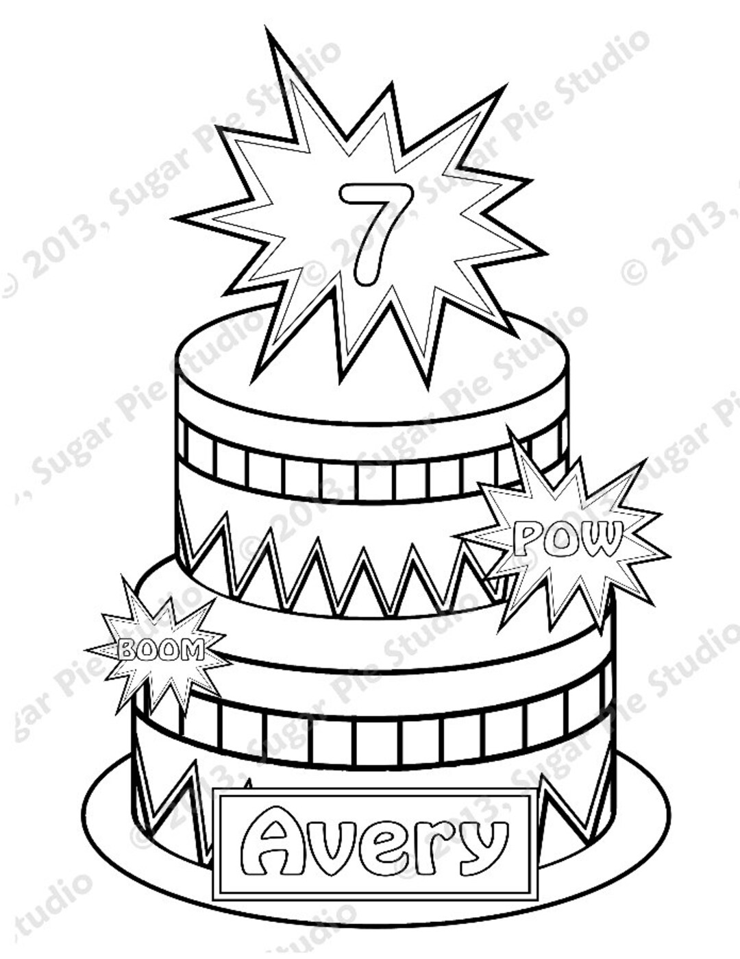 Personalized Suphero Coloring Page Birthday Party Favor Colouring ...