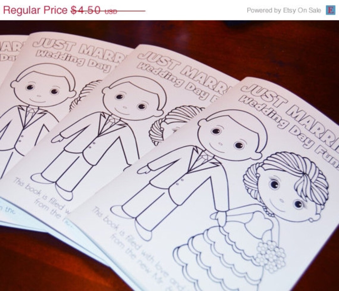 WEDDING COLORING Book - Pages - Kids Table Activity Favor - Colouring ...