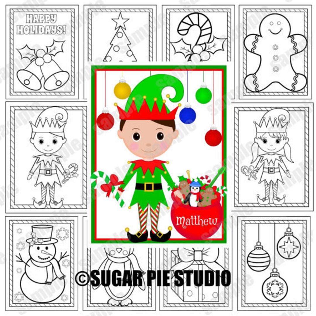 Elf Christmas Coloring Book Stocking Stuffer Party Favor - Etsy
