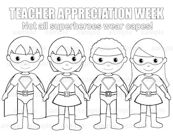 INSTANT DOWNLOAD Printable Superhero Teacher Appreciation Week | Etsy