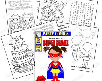 Superhero Coloring Activity Book PDF or JPEG TEMPLATE Printable ...