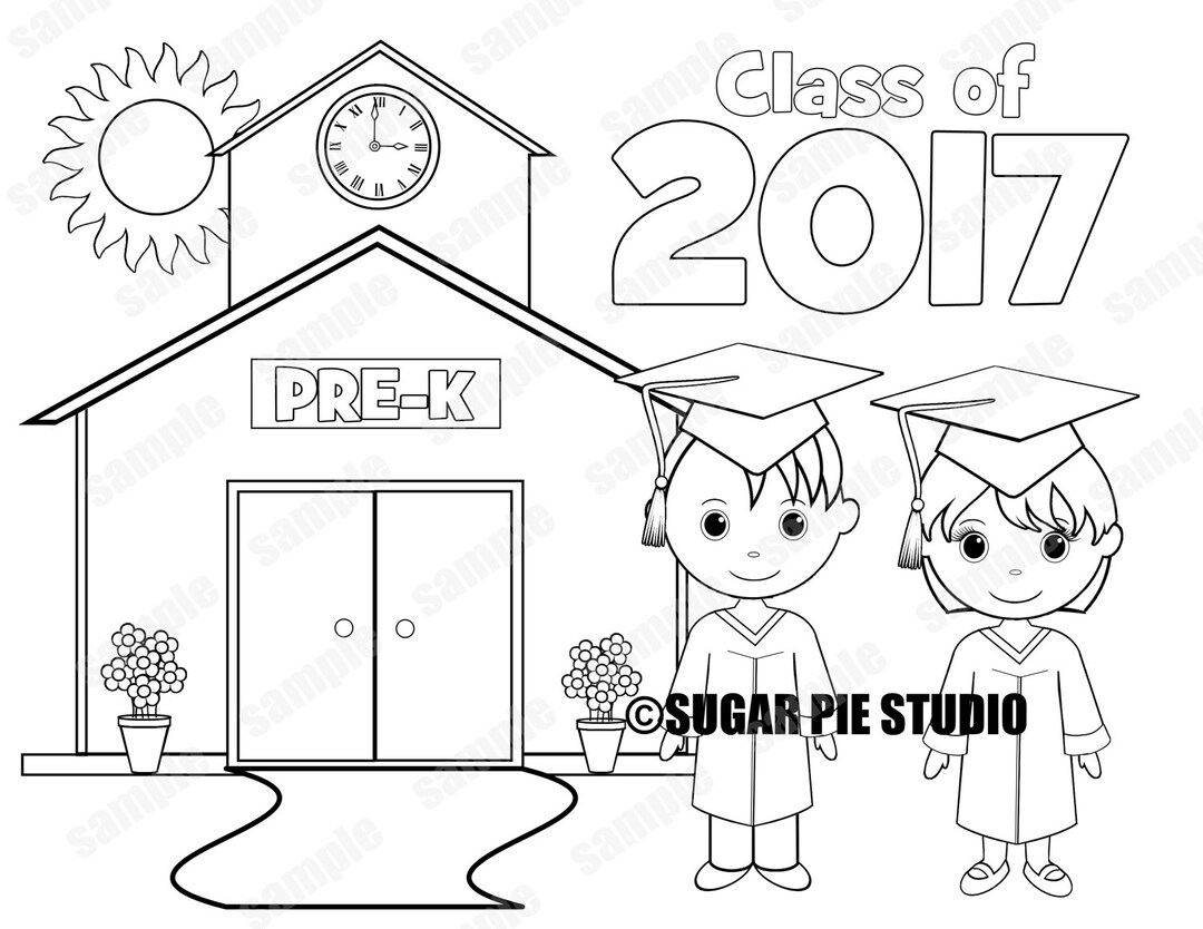 Printable PRE-K Graduation Favor Kids Coloring Page - Etsy