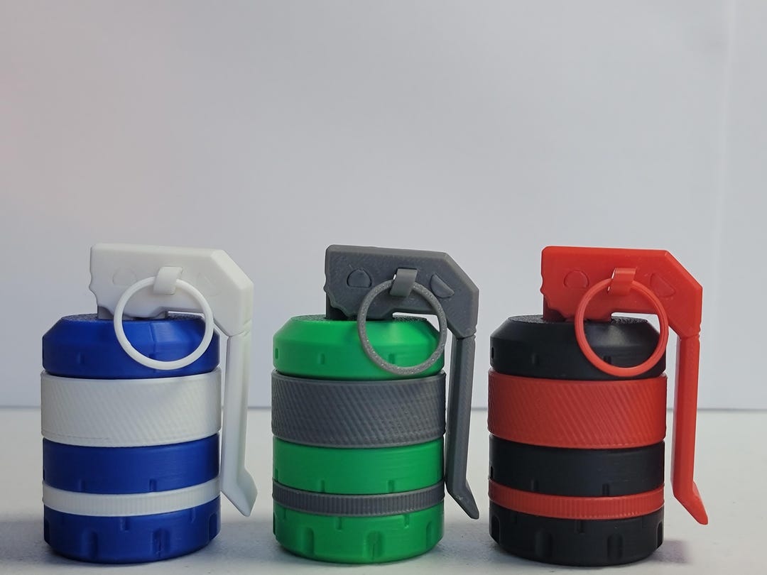 3D Printed Fidget Grenade Toy – 5-in-1 Stress Relief Spinner - Etsy