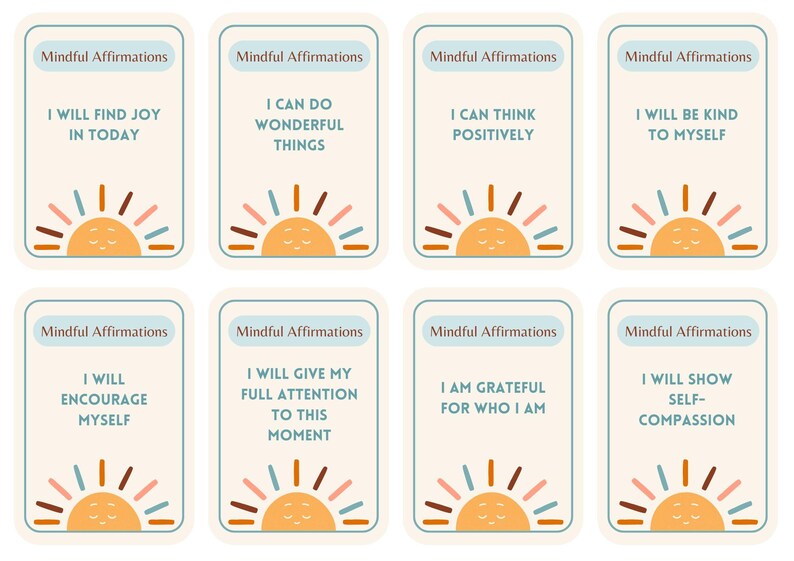 Mindful Affirmation Cards Printable - Etsy