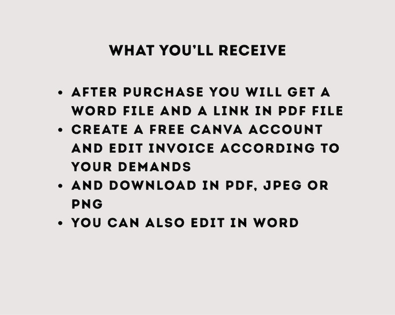 Editable Invoice Template | Canva Template & Word File | Printable for ...