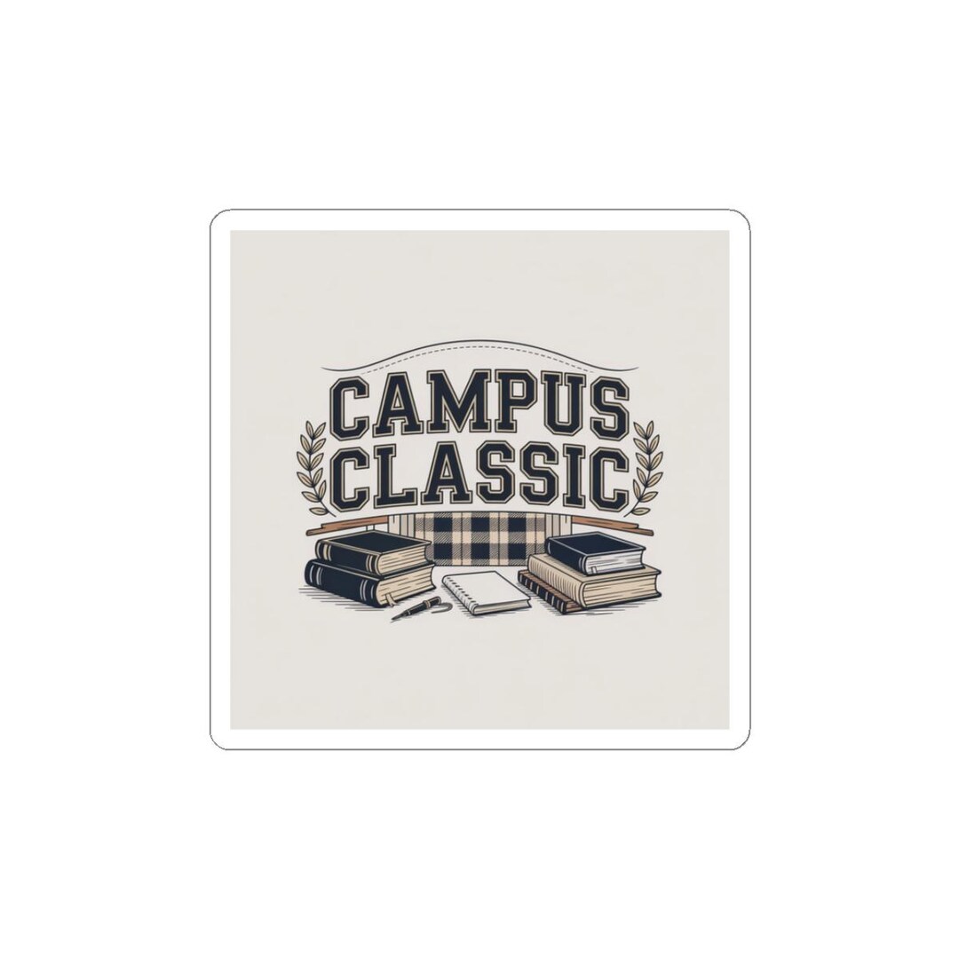 Campus Classic Crest Sticker | Plaid Preppy, Collegiate Tartan Emblem ...