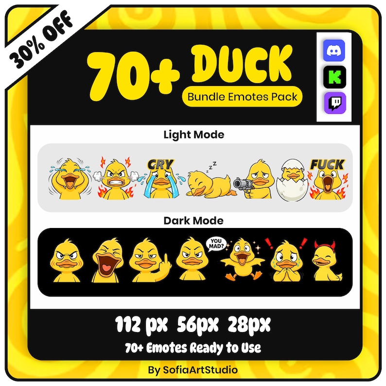 70+ Duck Emotes Pack | Kawaii Chibi Animal Emotes | Twitch Discord Kick ...
