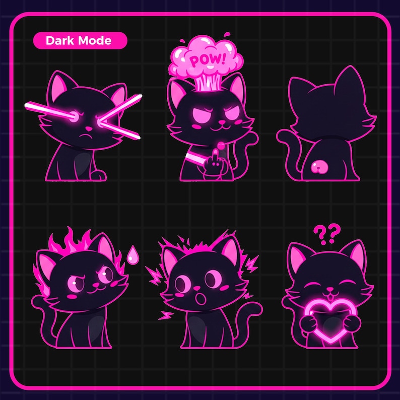 50 Cute Cat Emotes Pack | Kawaii Cat Expressions | Digital Download ...