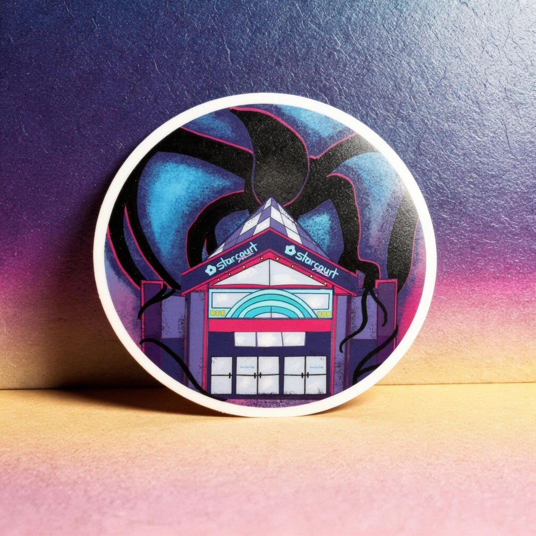 Starcourt Mall Sticker With Shadow Monster | Stranger Things Inspired ...