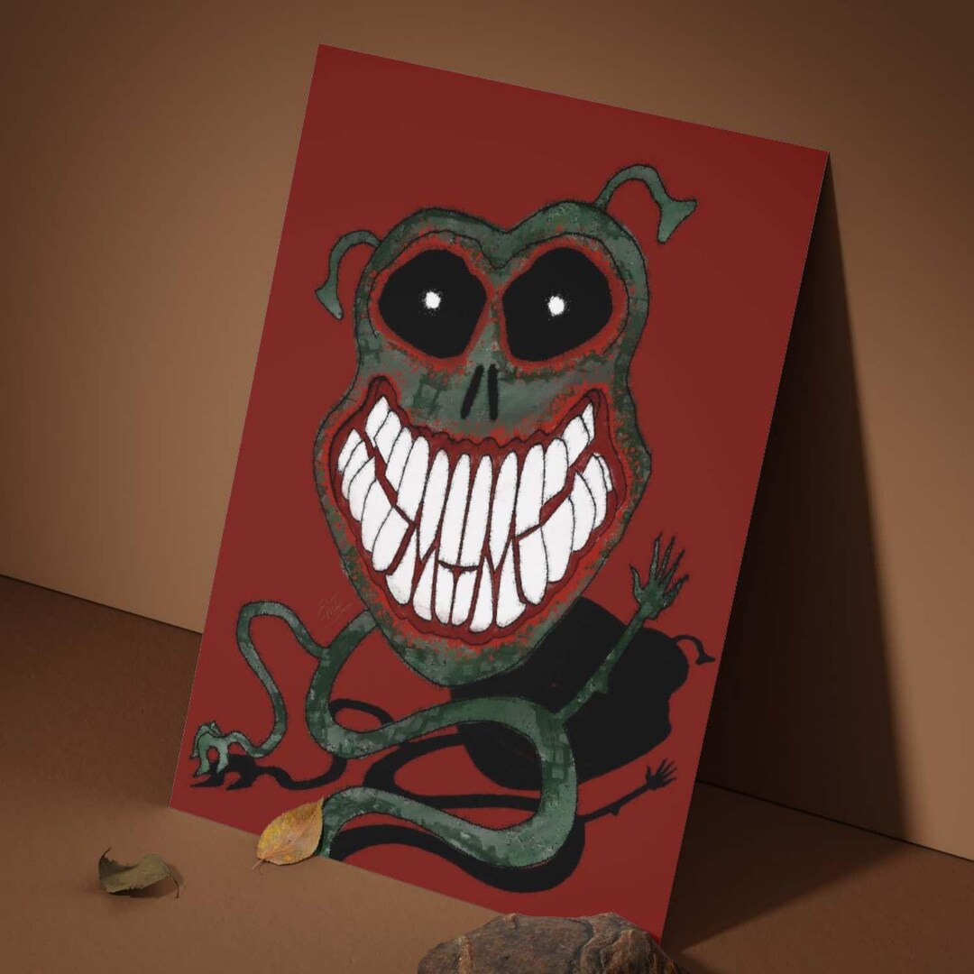 Barney the Friendly Monster Digital Oil & Pastel Print Unframed Prints ...