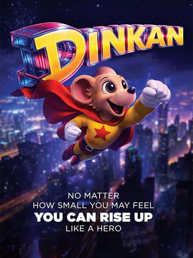 Superhero Wall Art – DINKAN Mighty Mouse Hero Print for Kids Room ...