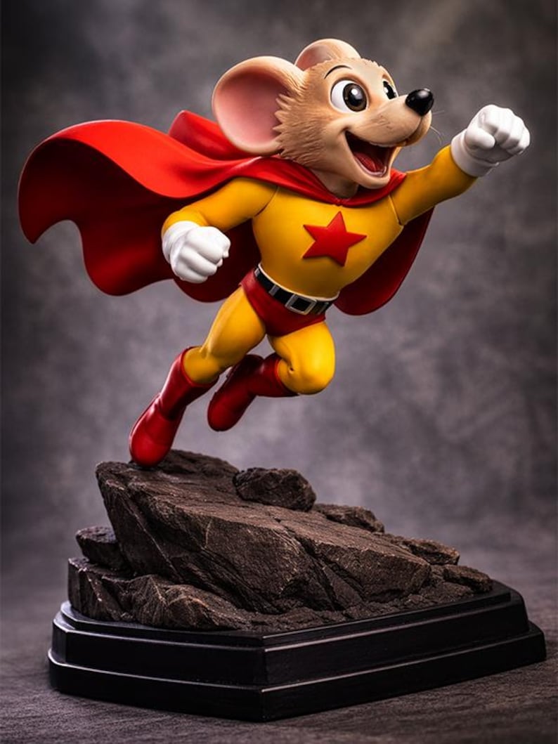 Superhero Wall Art – DINKAN Mighty Mouse Hero Print for Kids Room ...